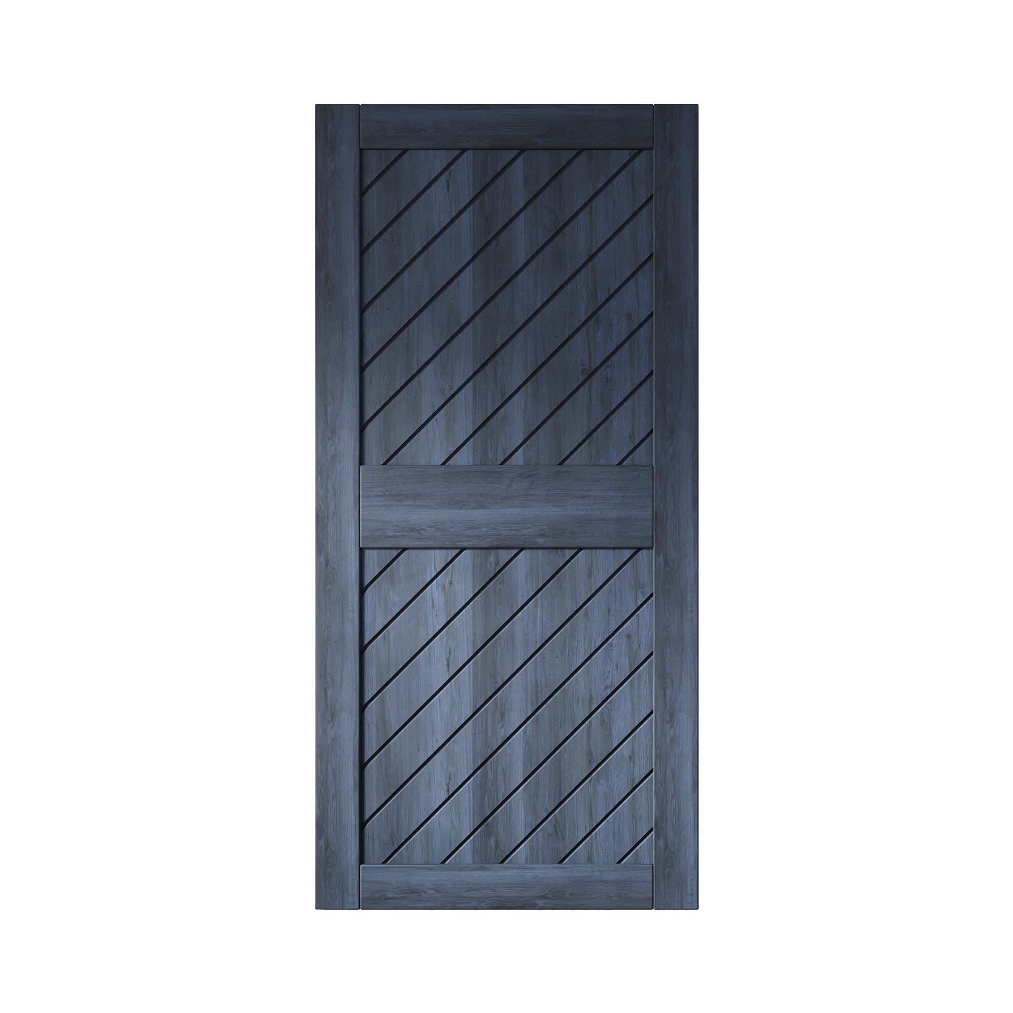 84" Height Navy Slanted Stripe Design Unassembled & Finished Pine Wood