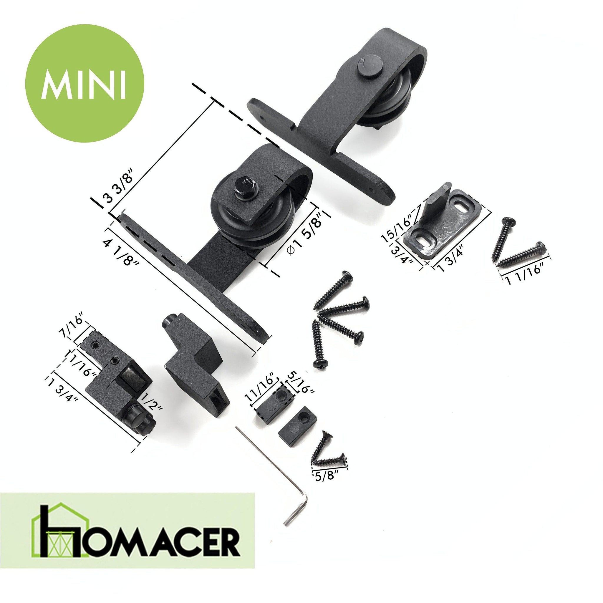 Mini Black Rustic Bent T-Shape Roller