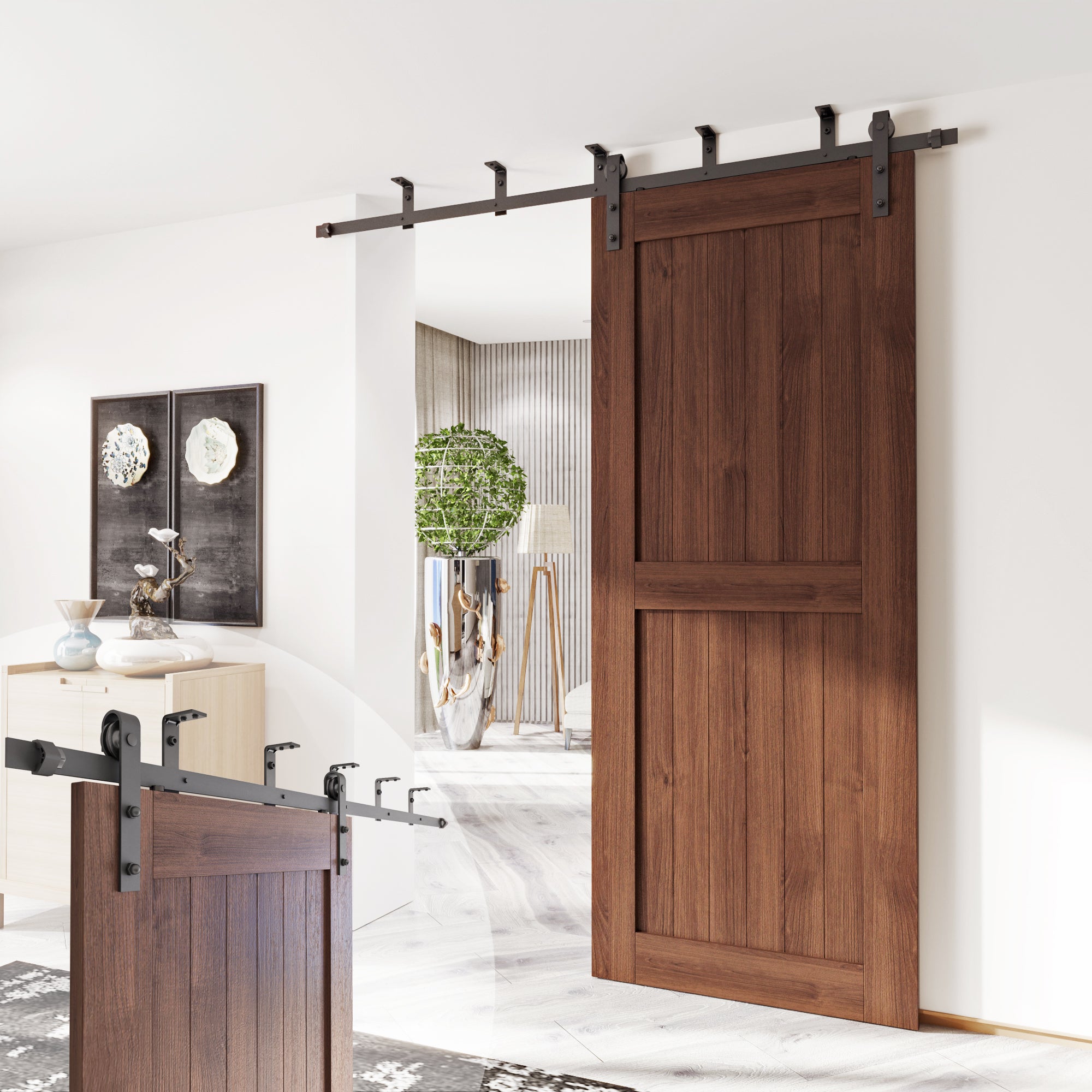 Ceiling Mount Sliding Door Track | Shelly Lighting